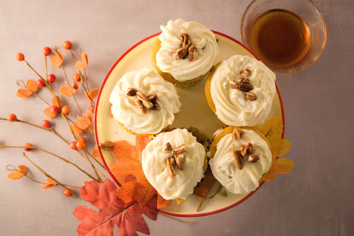 Cake Mix Maple Pecan Cupcakes