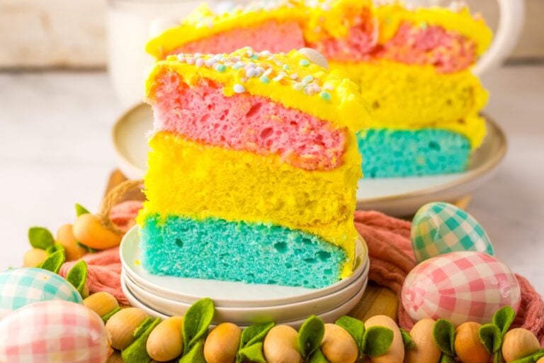 Easy Three Layer Easter Cake with Lemon Using Cake Mix