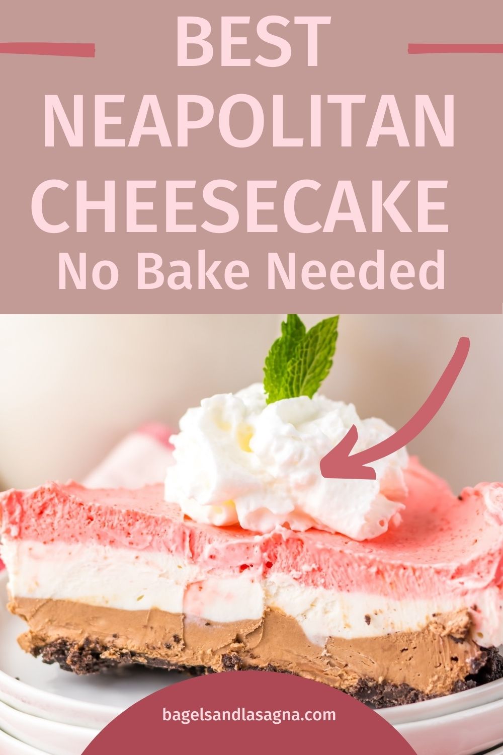 Neapolitan No Bake Cheesecake