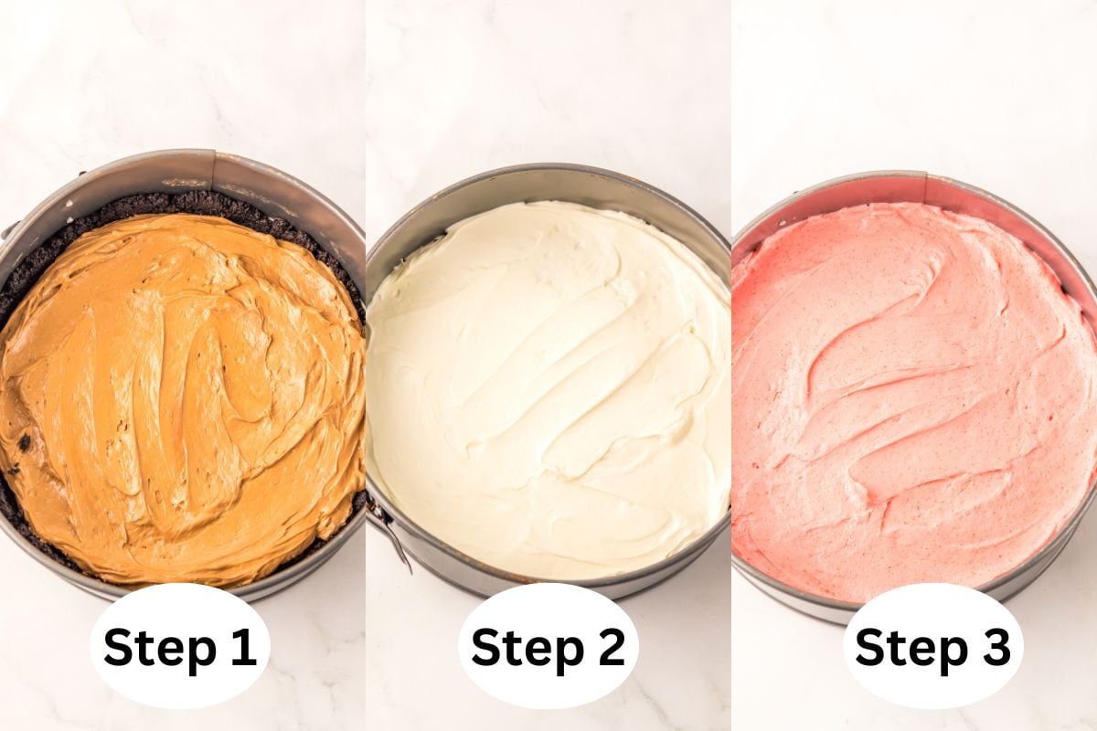 Neapolitan No Bake Cheesecake